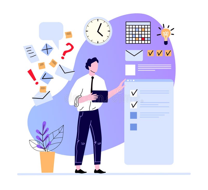 Time Management, Scheduling Work Tasks. Man Creating To Do List ...