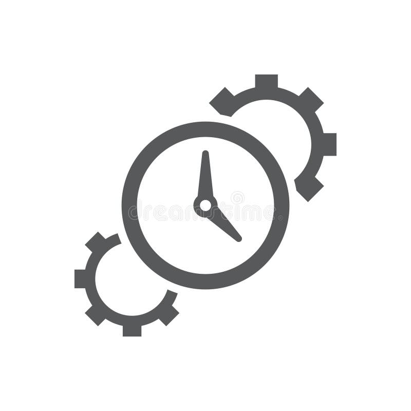 Time Management Icon - Time Setting Icon, Clock Gear Icon Stock Vector ...