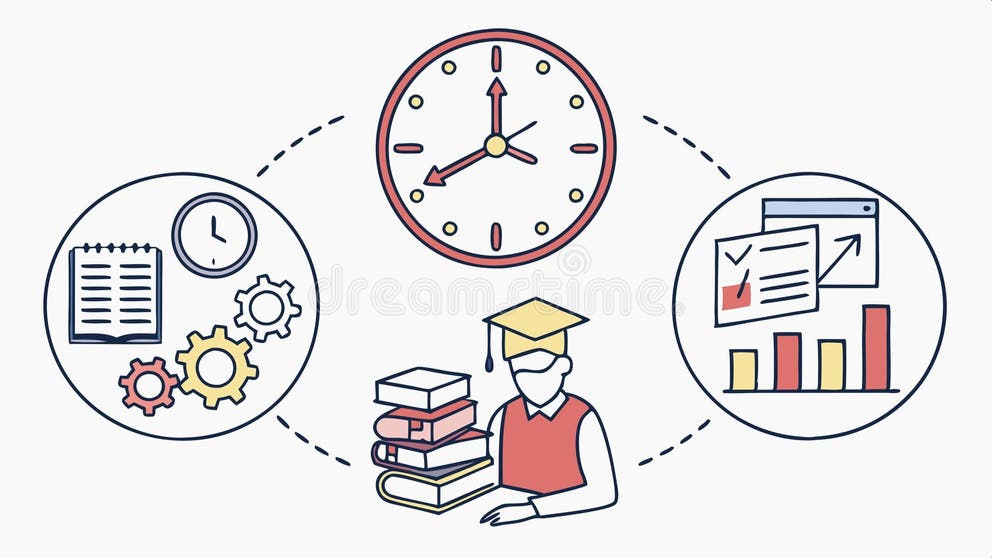 Time Management for Study: Clock, Learning, Education, Plan Vector ...