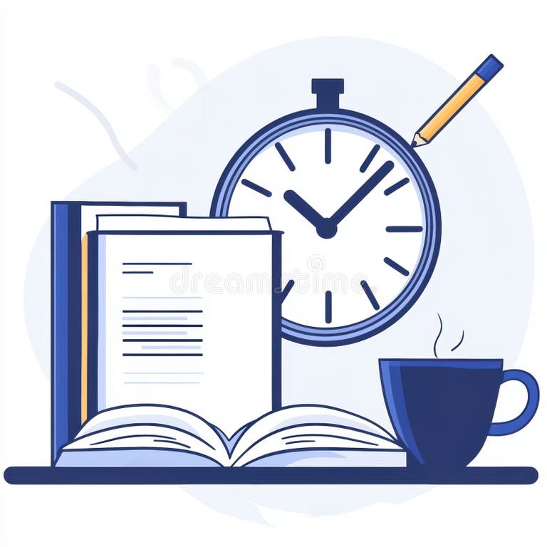 Time Management & Study Habits Stock Illustration - Illustration of ...