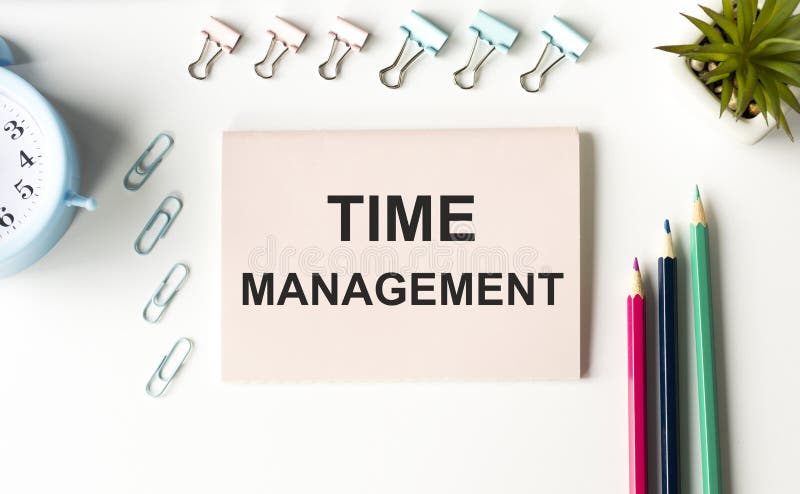 Time Management Text on Notepad Stock Photo - Image of organization ...