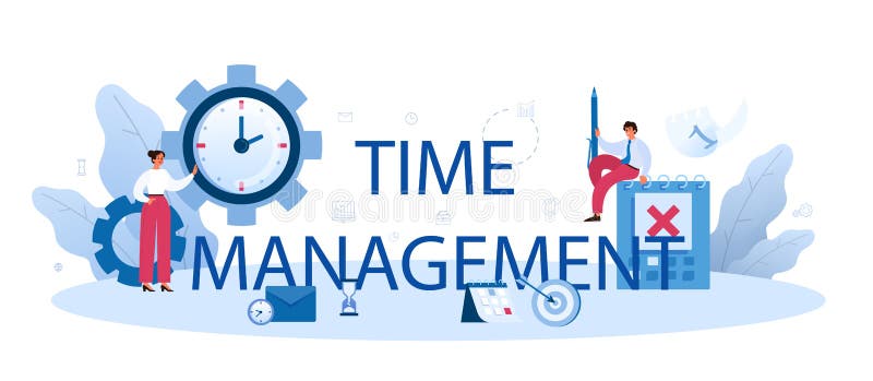 Time Management Typographic Header. Business People Work Time Stock ...