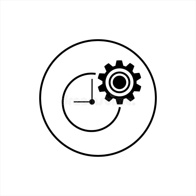 Time Management Vector Black and White Icon. Stock Vector ...