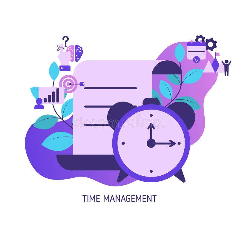 Time Management Vector Concept Stock Vector - Illustration of office ...