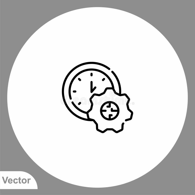 Time Management Vector Icon Sign Symbol Stock Vector - Illustration of ...
