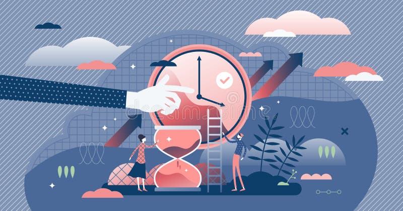 Time Management Vector Illustration. Use Day Efficient Tiny Persons ...