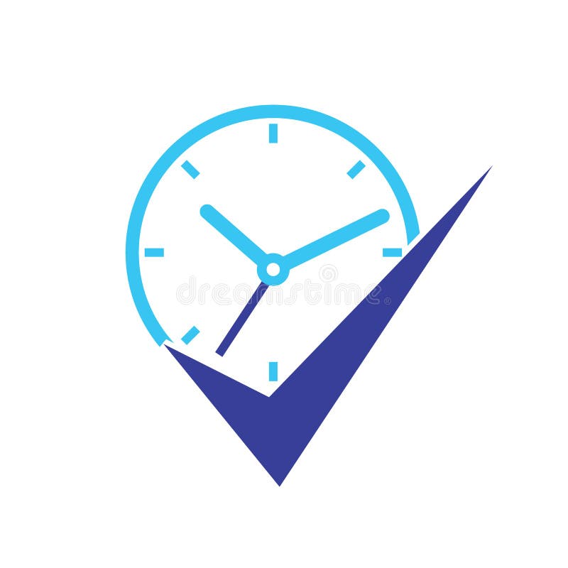Time Management Vector Logo Template. Check Mark with Clock Icon Vector ...