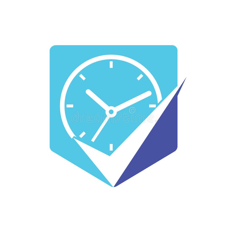 Time Management Vector Logo Template. Check Mark with Clock Icon Vector ...