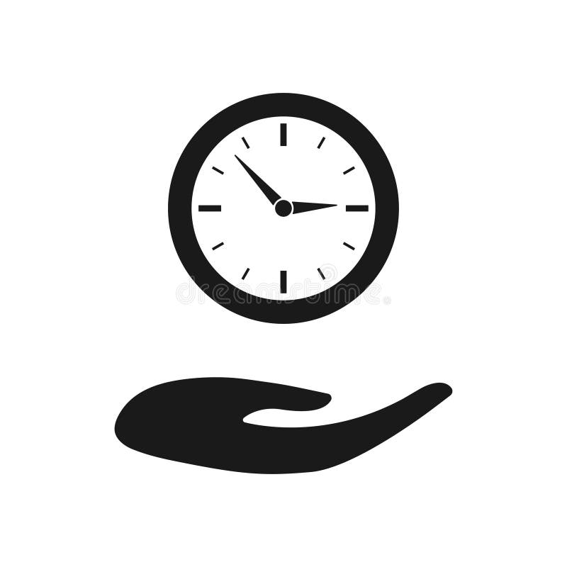 Time Management. Watch in Hand. Vector Illustration Stock Illustration ...