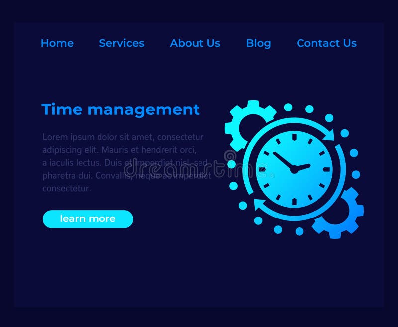 Time Management, Website Vector Template Stock Vector - Illustration of ...