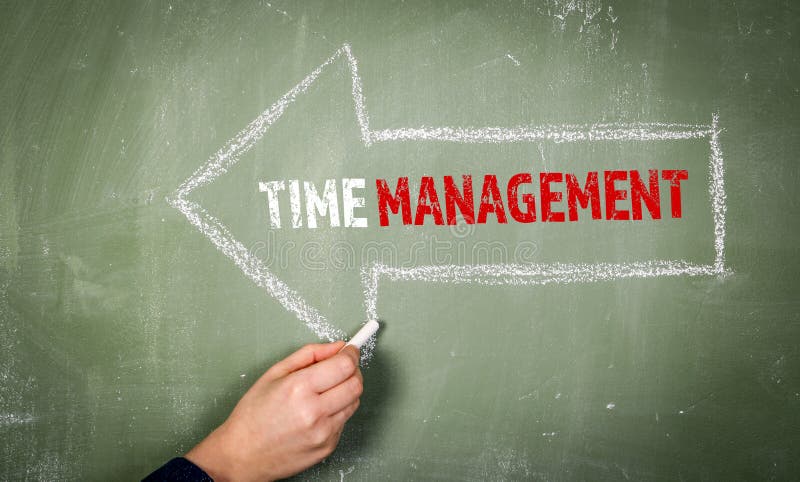 Time Management. White Arrow on a Green Chalkboard Stock Illustration ...