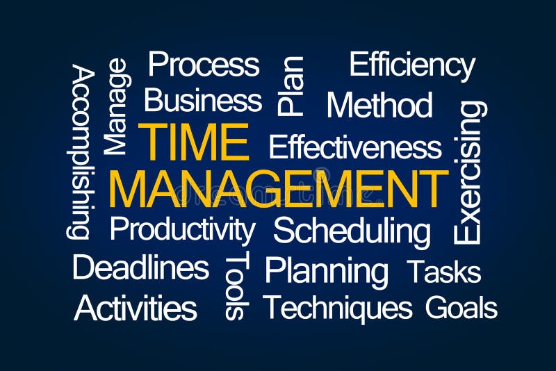 Time Management Word Cloud stock photo. Image of today - 69018752