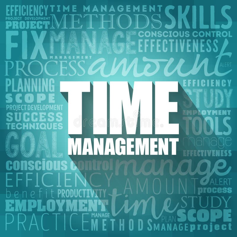 Time Management Word Cloud Collage, Business Concept Background Stock ...