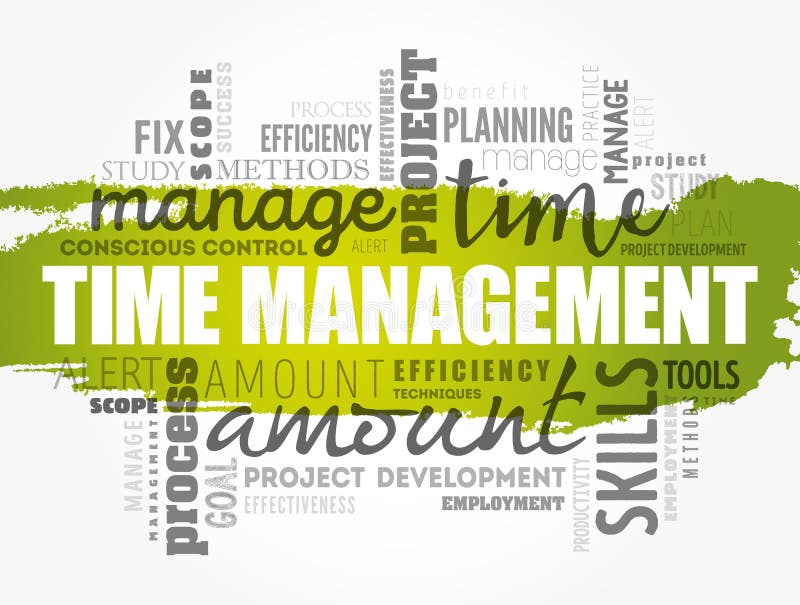 Time Management Word Cloud Collage Concept Stock Illustration ...