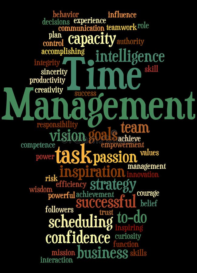 Time Management, Word Cloud Concept 8 Stock Illustration - Illustration ...