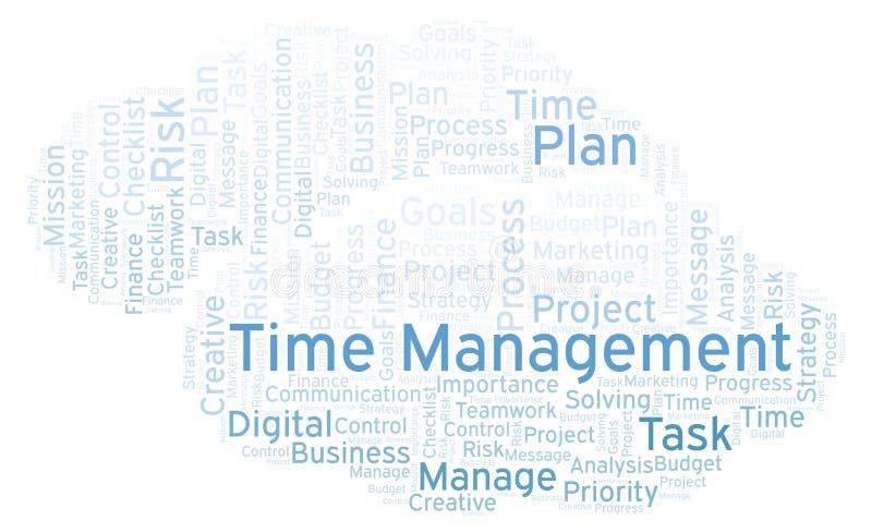 Time Management Word Cloud, Made with Text only. Stock Illustration ...