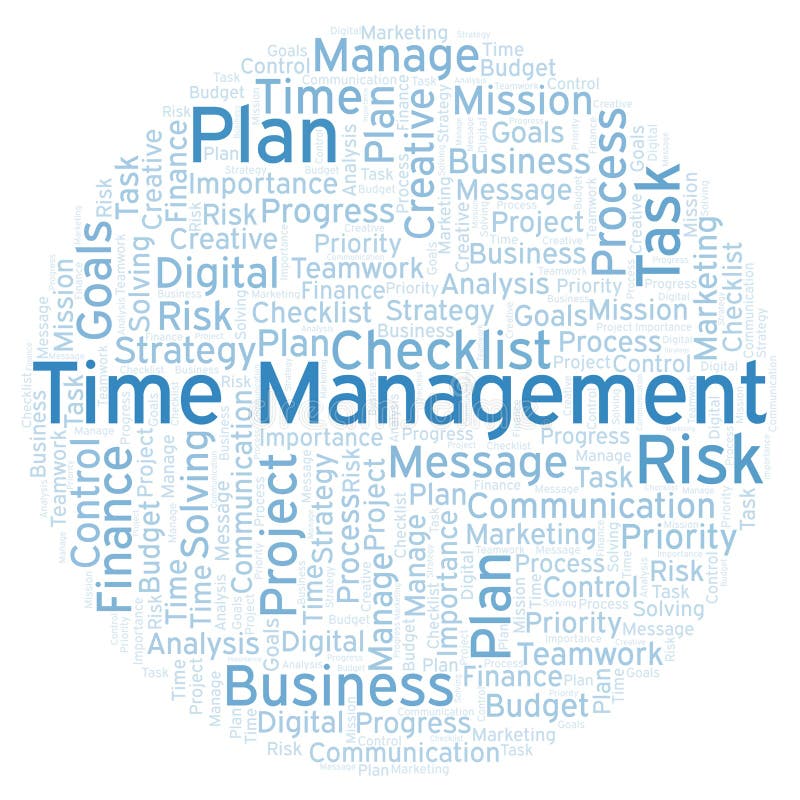 Time Management Word Cloud, Made with Text only. Stock Illustration ...