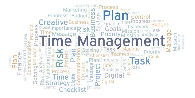 Time Management Word Cloud, Made with Text only. Stock Illustration ...