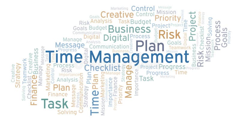 Time Management Word Cloud, Made with Text only. Stock Illustration ...