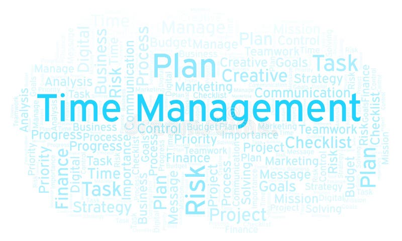 Time Management Word Cloud, Made with Text only. Stock Illustration ...