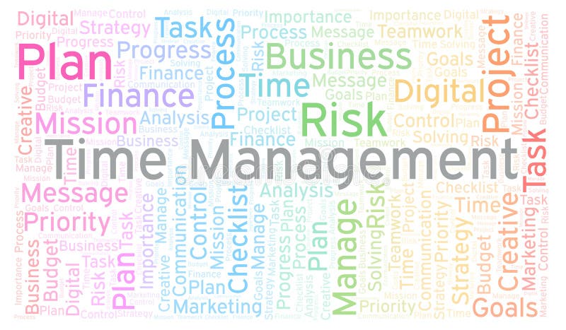 Time Management Word Cloud, Made with Text only. Stock Illustration ...