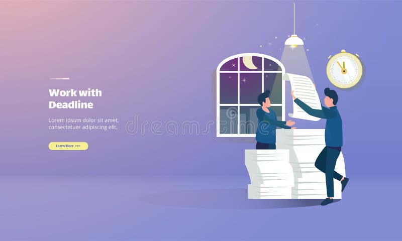 People Work Hard with Deadlines on Illustration Concept Stock Vector ...