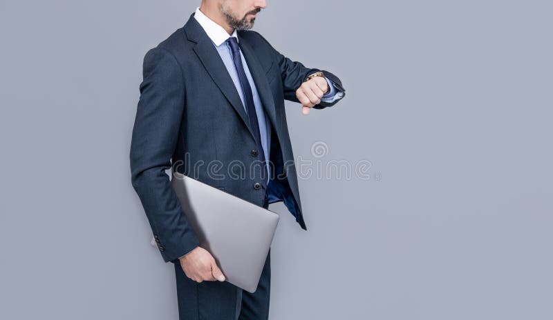 Time Management. Workaholic Checking Time. Behind Schedule Concept ...