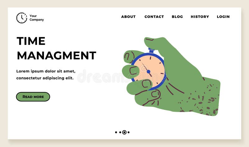 Time Management, Workflow Organization Website. Person Holding Timer ...