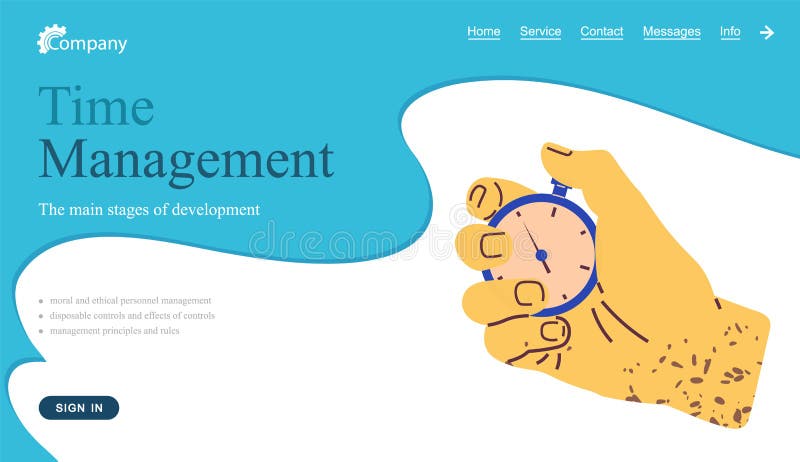 Time Management, Workflow Organization Website. Person Holding Timer ... Time Management, Workflow Organization Website. Person Holding Timer ...