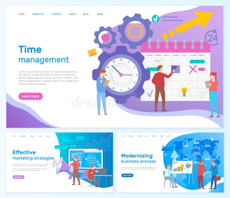 Time Management, Workflow Organization Website Template. Work ...