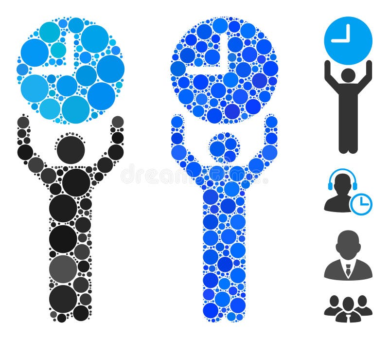 Time Manager Icon. Clock Symbol with Human Body Stock Vector ...