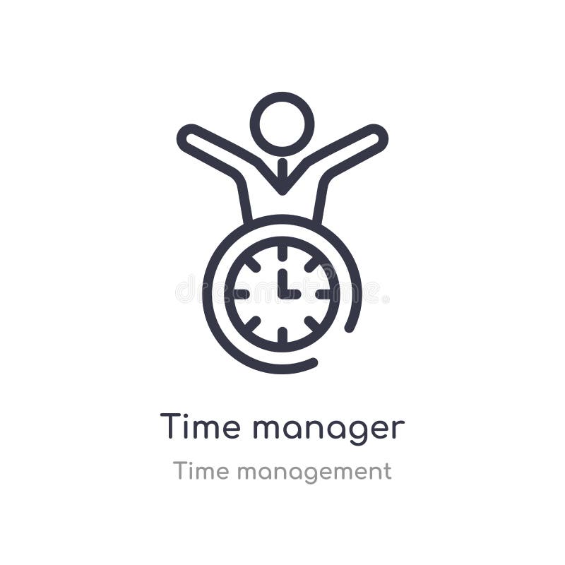 Time Manager Outline Icon. Isolated Line Vector Illustration from Time ...