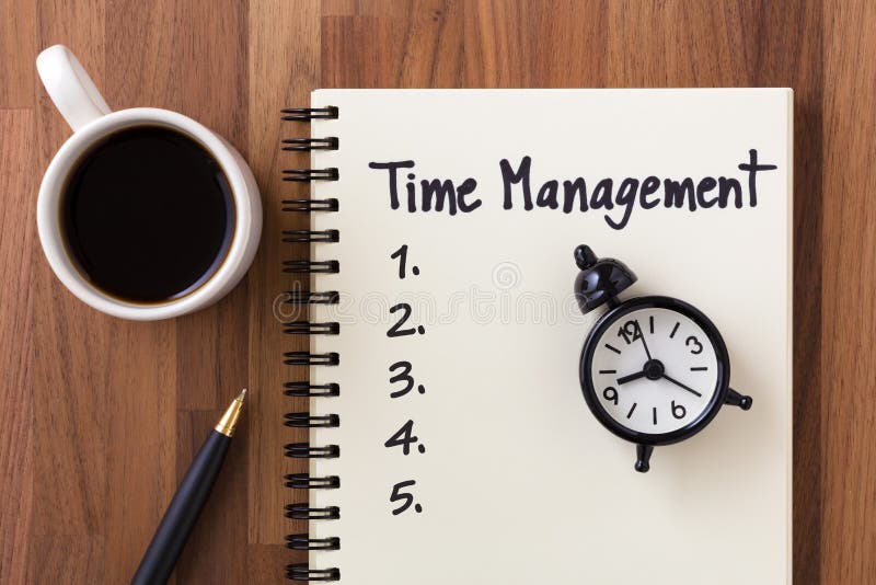 Time Management Concept with Clock on Computer Stock Photo - Image of ...
