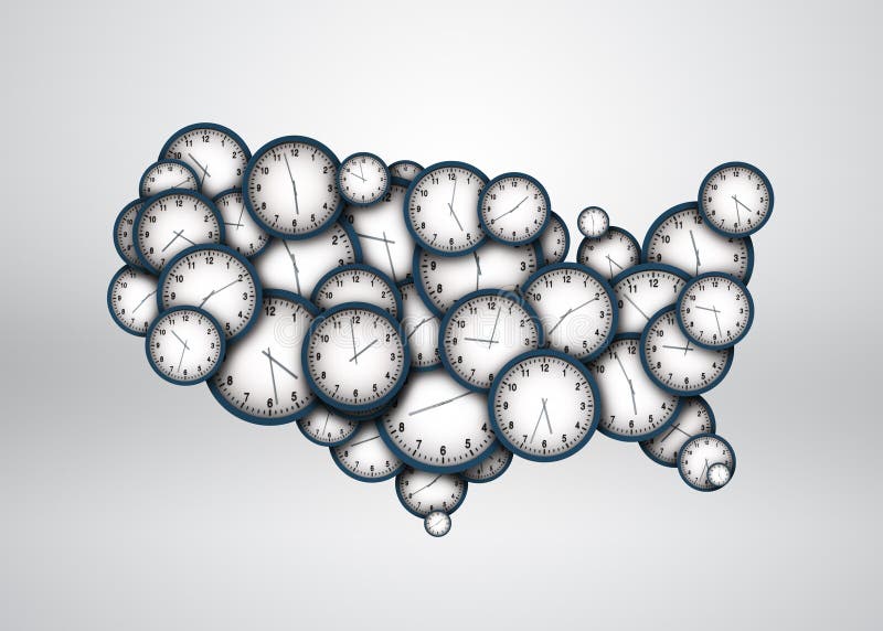 Time Map of the United States, Time Accumulation and Lapse Stock ...