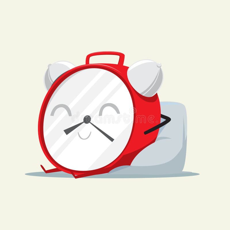 The Time Mascot is Taking a Rest. Isolated Vector Illustration Stock ...
