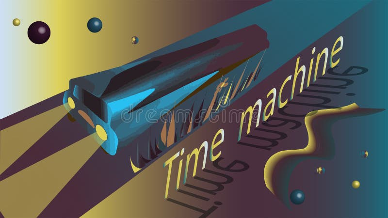 Time Machine in the Space of the Universe. Planets Around Stock Vector ...