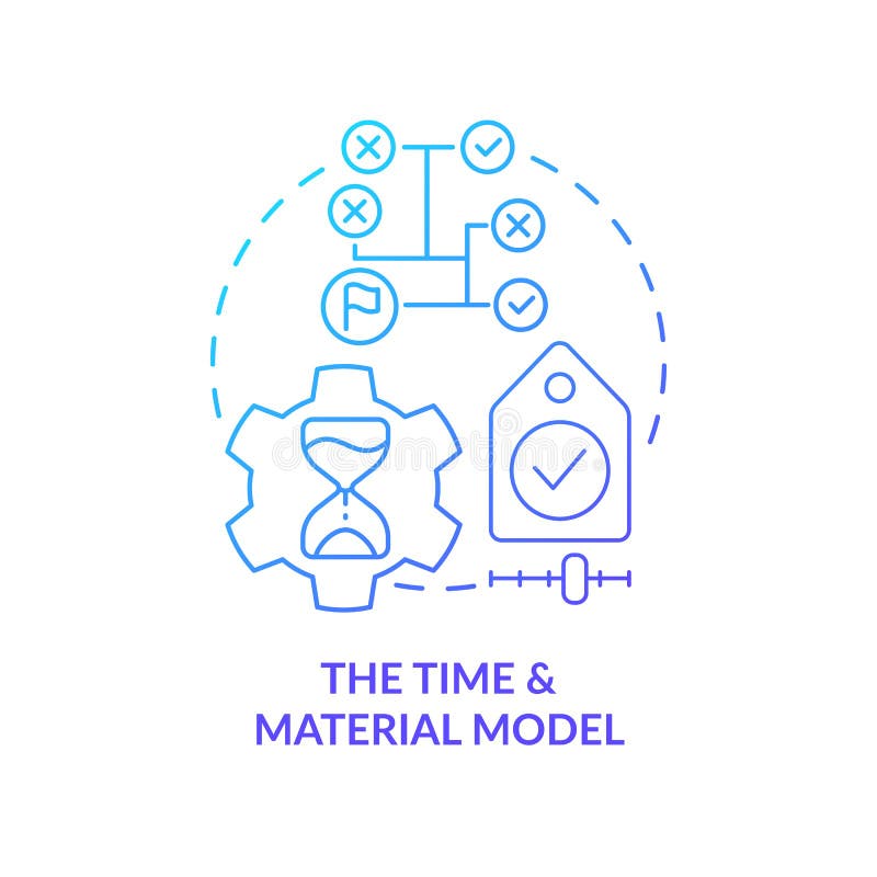 Time and Material Model Blue Gradient Concept Icon Stock Vector ...