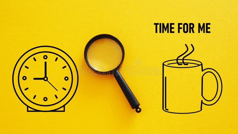 Time for Me is Shown Using the Text and Picture of Clock Stock Image ...