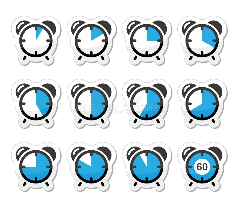 Time Measure, Clock Vector Buttons Set Stock Vector - Illustration of ...