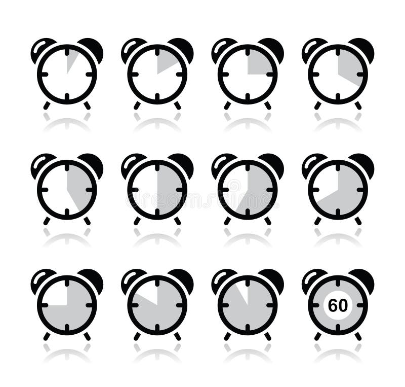 Time Measure, Clock Vector Icons Set Stock Vector - Illustration of ...