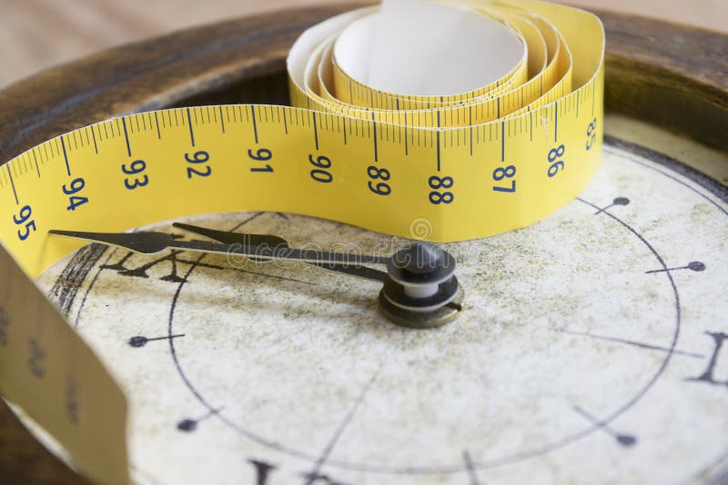 Time Measure. Concept with Meter and Old Clock Stock Photo - Image of ...