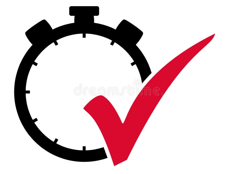 Time Measurement - Stopwatch Symbol with Check Mark Icon Stock ...
