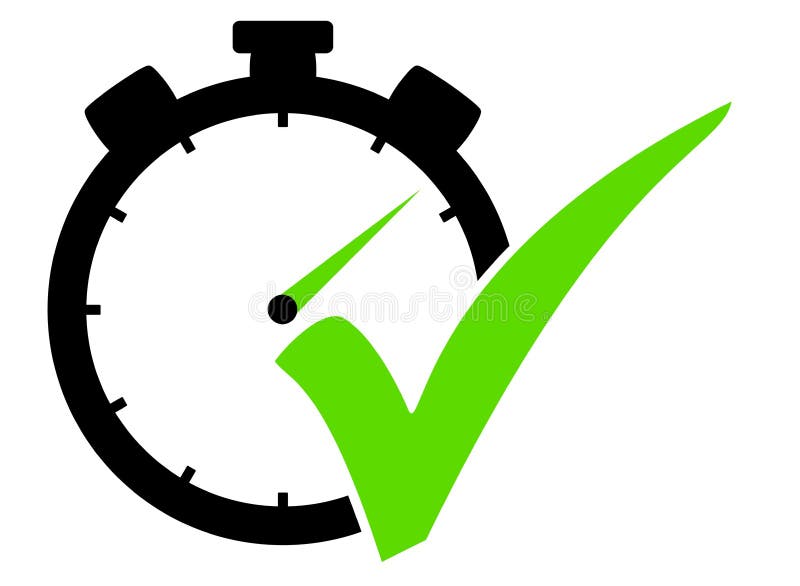 Time Measurement - Stopwatch Symbol with Tick Icon Stock Illustration ...