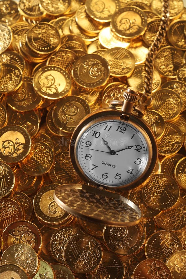 Time is money stock photo. Image of studio, gold, fashioned - 24802798