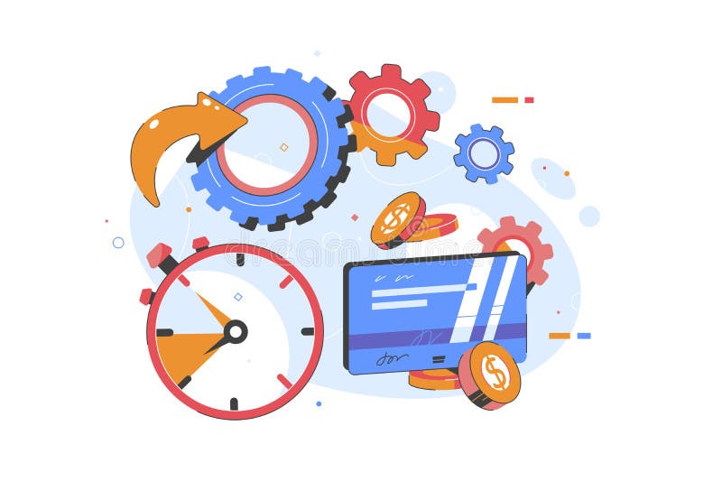 Time is Money Flat Concept. Capitalization and Earnings Finances. Safe ...