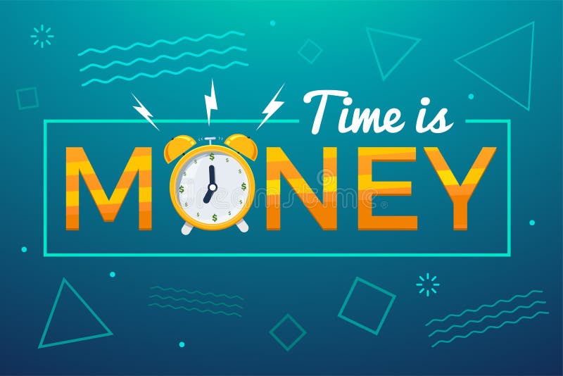 `time is Money` Abstract Blue Poster Stock Vector - Illustration of ...