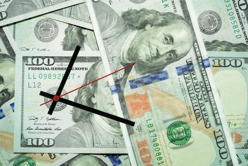Time is Money. Clock and Banknote. Stock Photo - Image of money ...