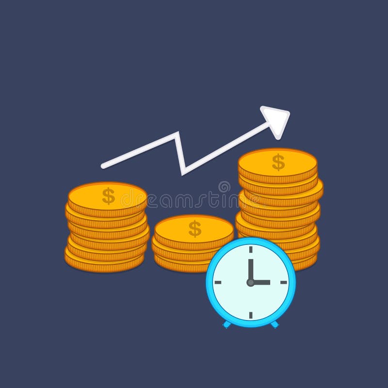 Time is Money with Clock and Currency. Stock Illustration ...