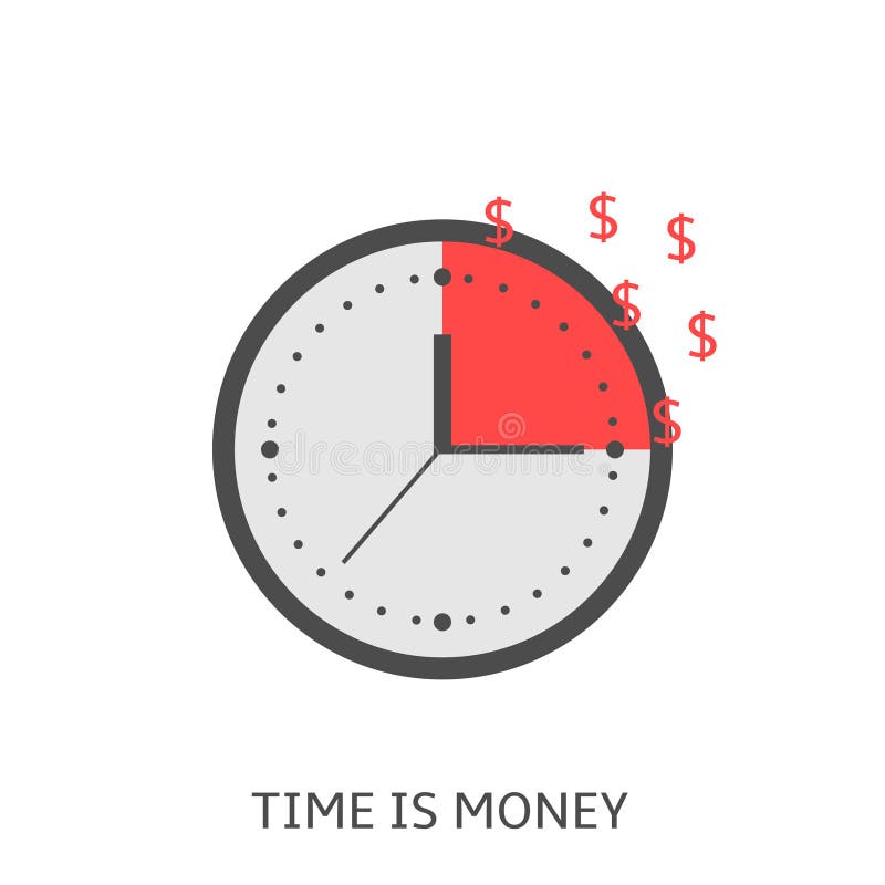 Time is money stock vector. Illustration of later, hour - 143611529