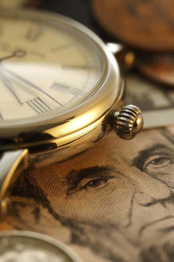 Time and Money. Clock in US Dollars - Stock Image Stock Image - Image ...